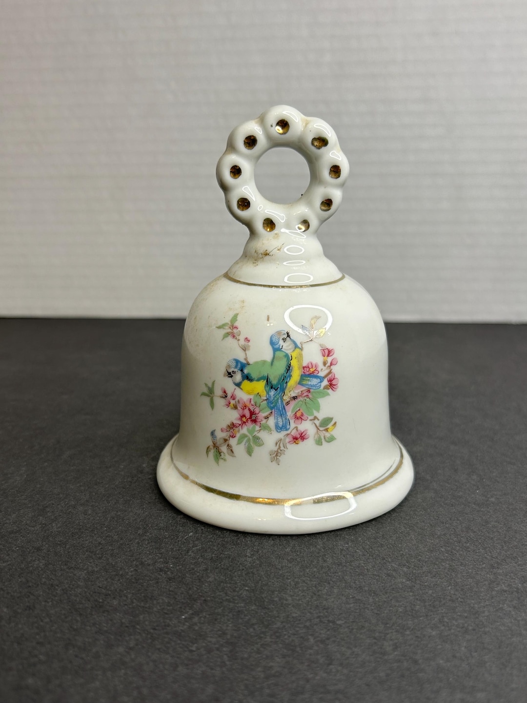 Vintage Porcelain Enesco Bluebirds in Flowers Gold Outline Interesting ...
