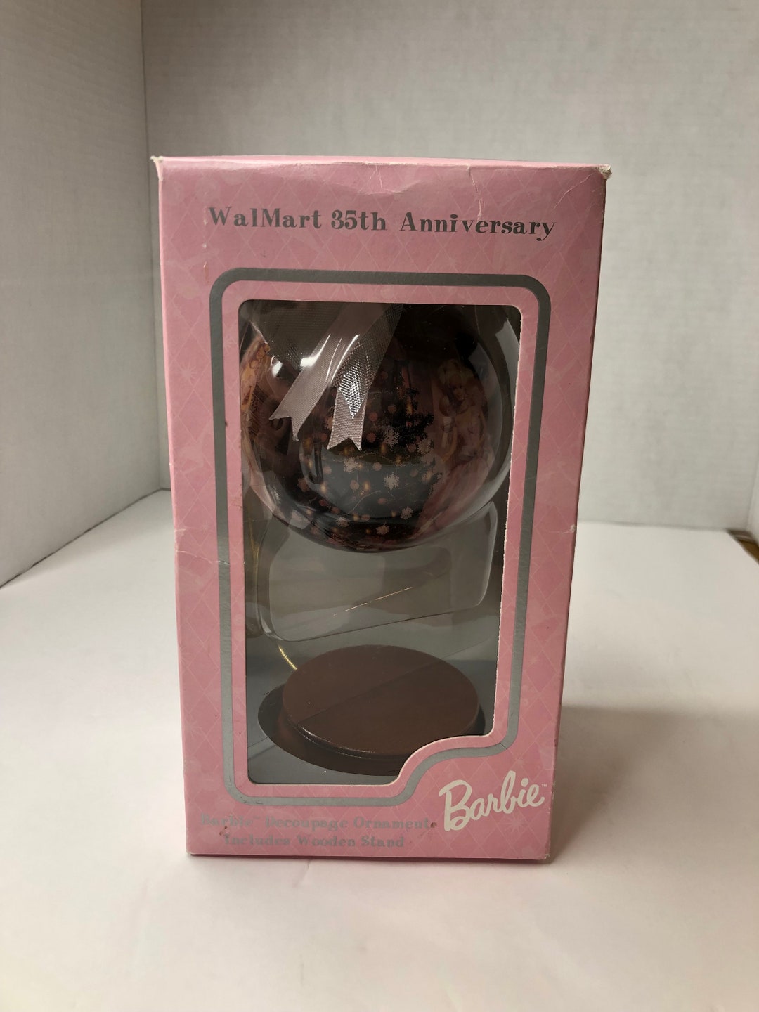Vintage Mattel Walmart 35th Anniversary Barbie 4" Decoupage Ornament ...