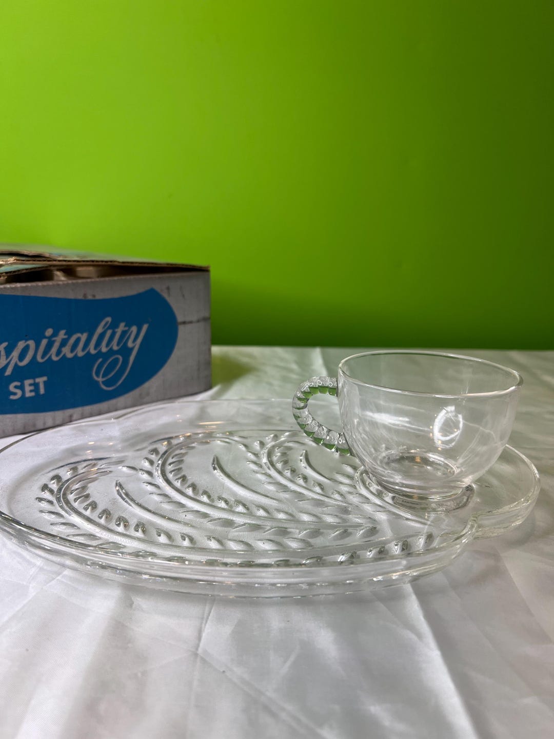 Vintage 1950's Federal Glass Hospitality Snack Set in Original Box ...