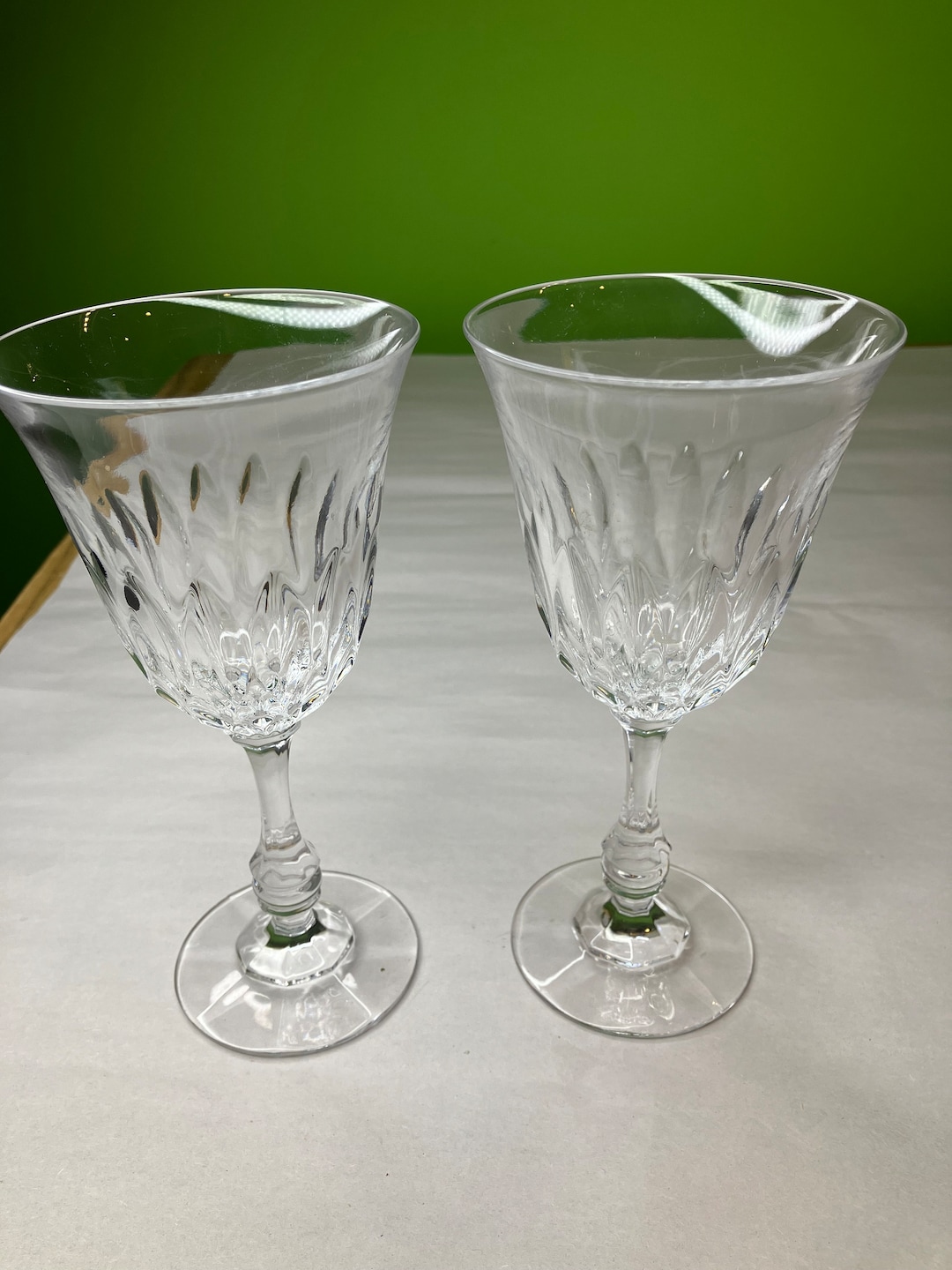 Vintage Fostoria Wine/water Crystal Glasses Kimberly Design Set of 2 - Etsy