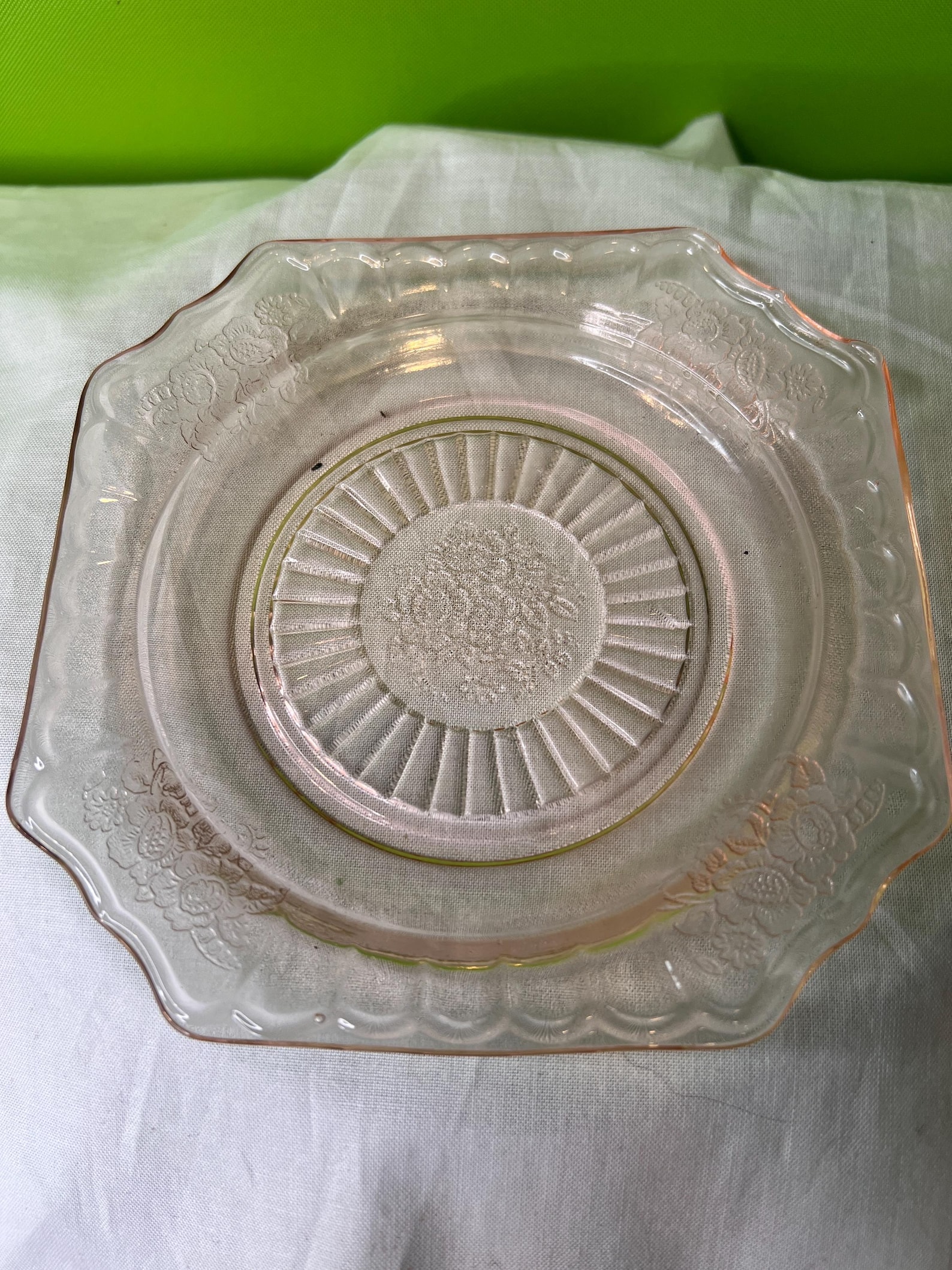 Vintage Pink Depression Glass Tea Cup and Saucer Set ~ Mayfair Pattern ...