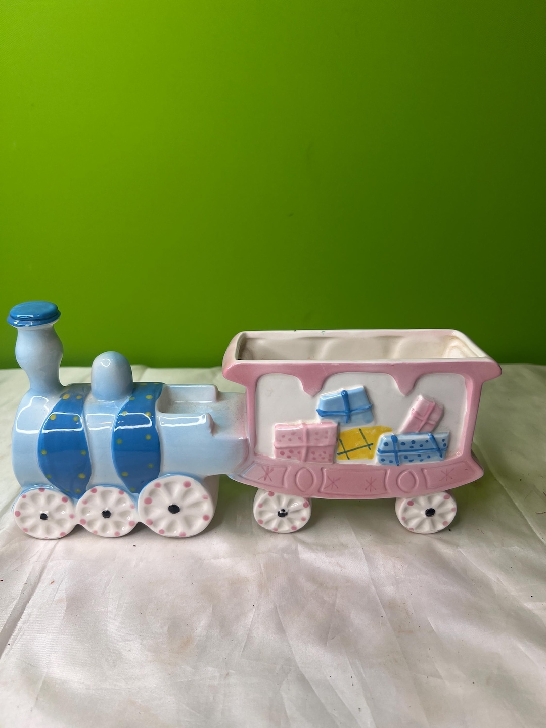 Vintage Relpo Ceramic Train Planter ~ Multicolor ~ Perfect Nursery ...