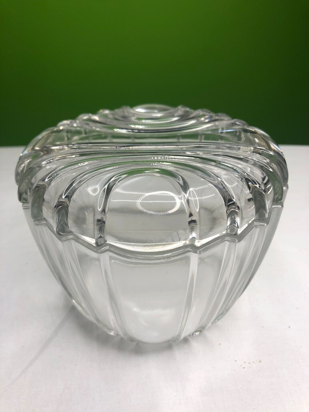 Vintage Heavy Cut Glass Trinkets Box Life’s Dish With Gorgeous Cut ...