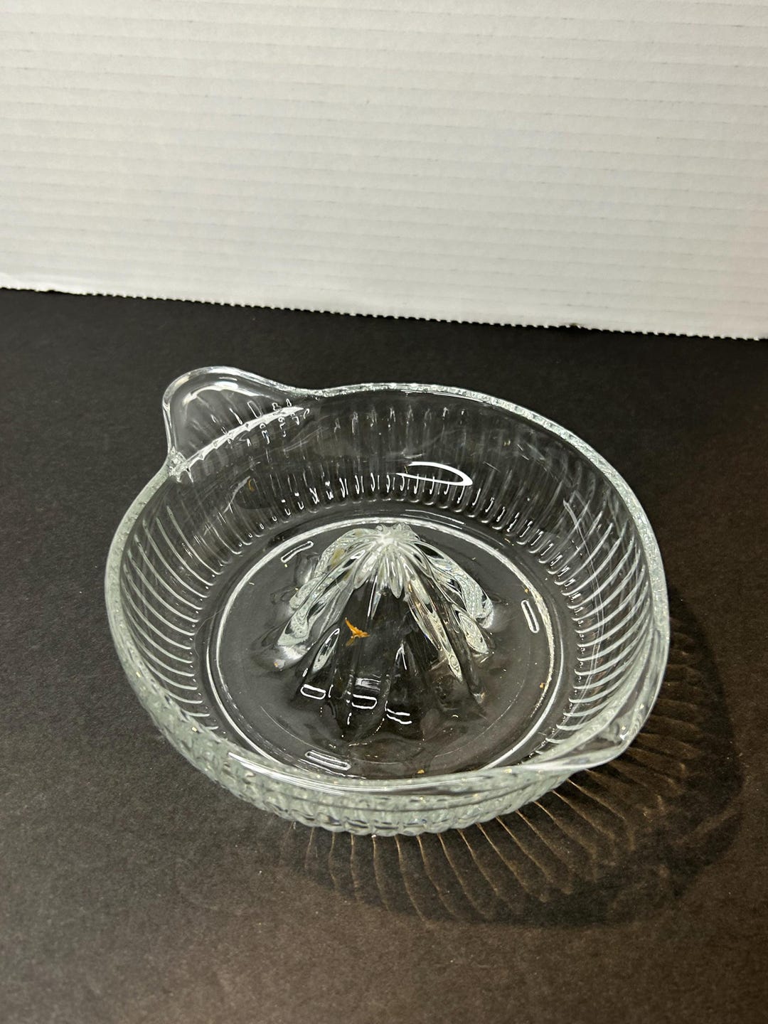 Vintage Tab Handle Ribbed Clear Glass Citrus Lime/lemon Juicer Reamer ...