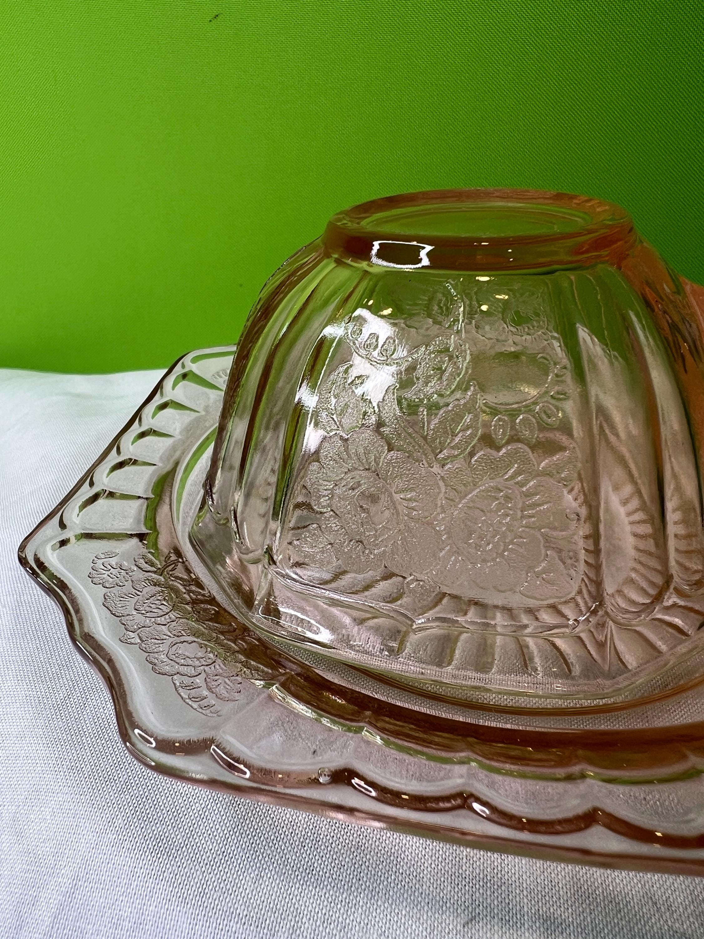 Vintage Pink Depression Glass Tea Cup and Saucer Set ~ Mayfair Pattern ...