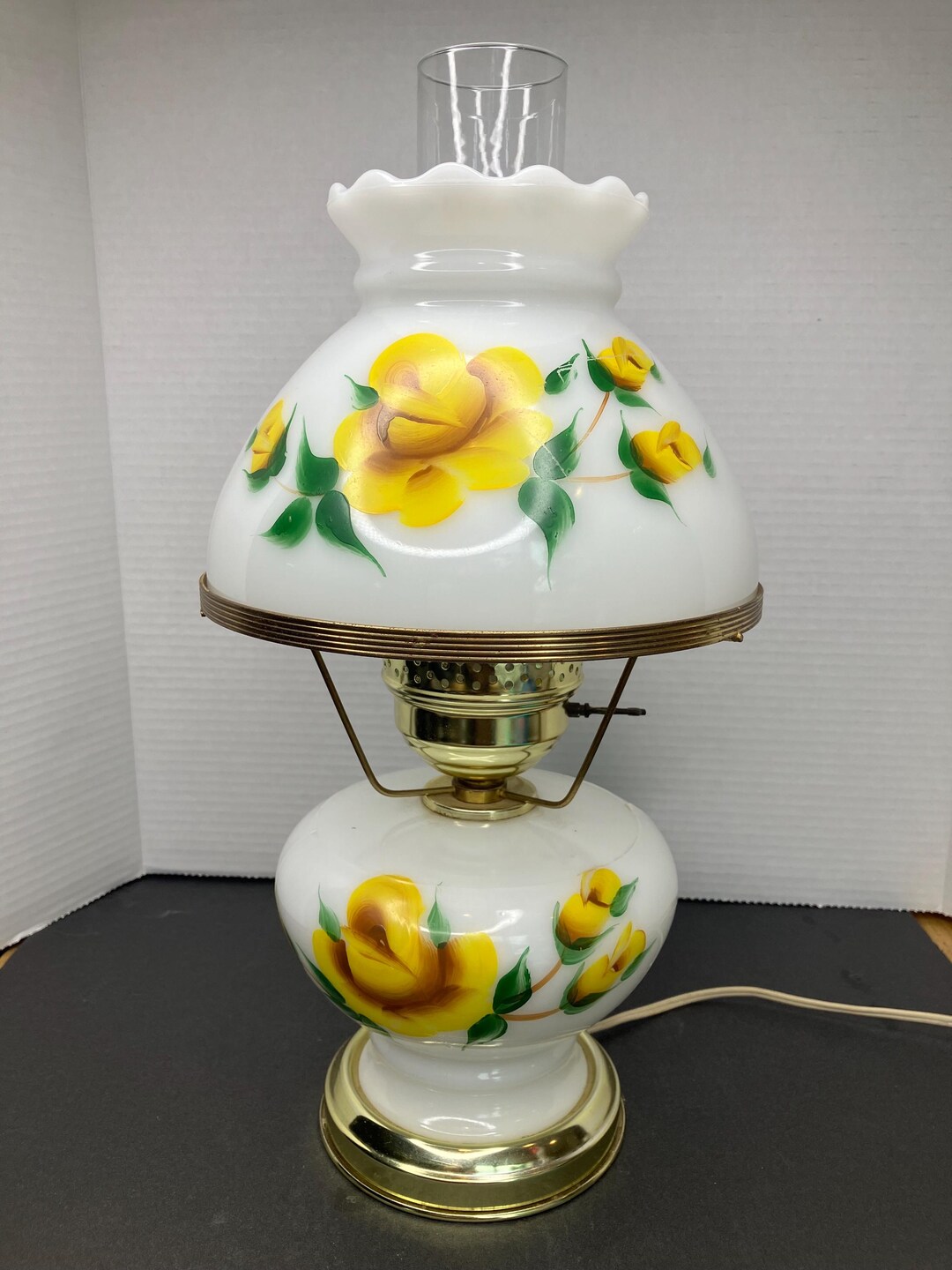Milk Glass Hurricane Lamp