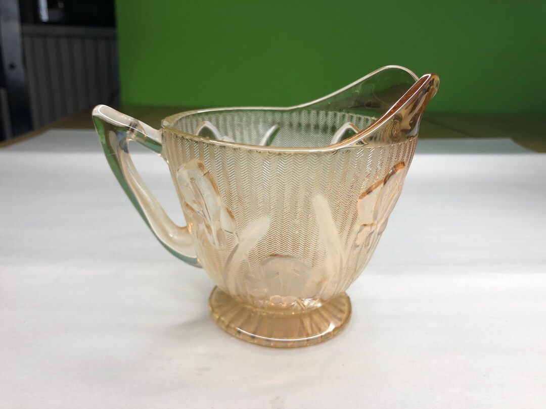 Vintage Marigold Depression Glass Creamer With Beautiful Coloring and ...