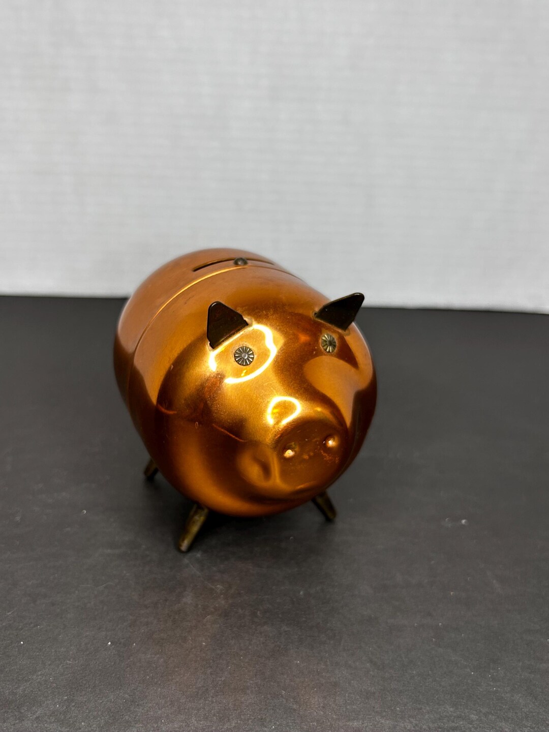 Vintage Solid Copper Brass Shiny Handmade Piggy Bank Trinket - Etsy