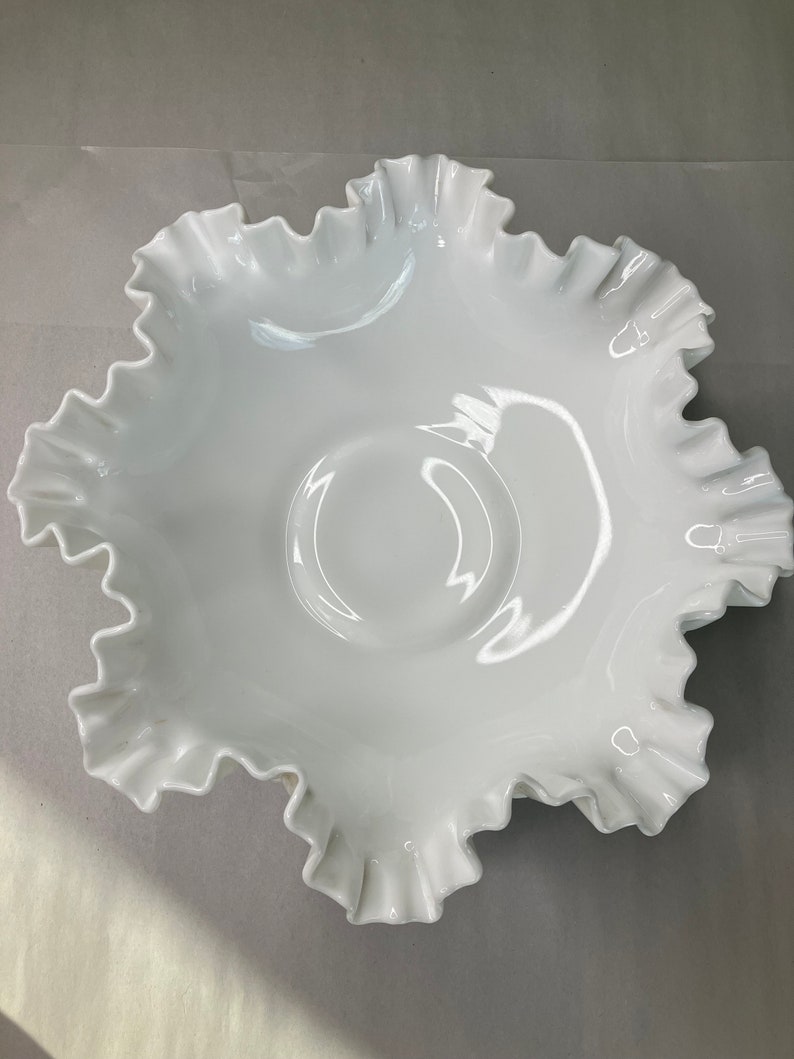 Vintage Large Hobnail Ruffled/crimped Rim Centerpiece/candy Dish/fruit ...