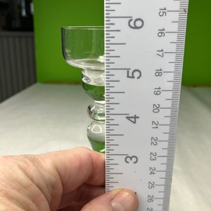 Vintage Clear Glass Long Stemmed Candlestick Holder Gorgeous Bubble ...