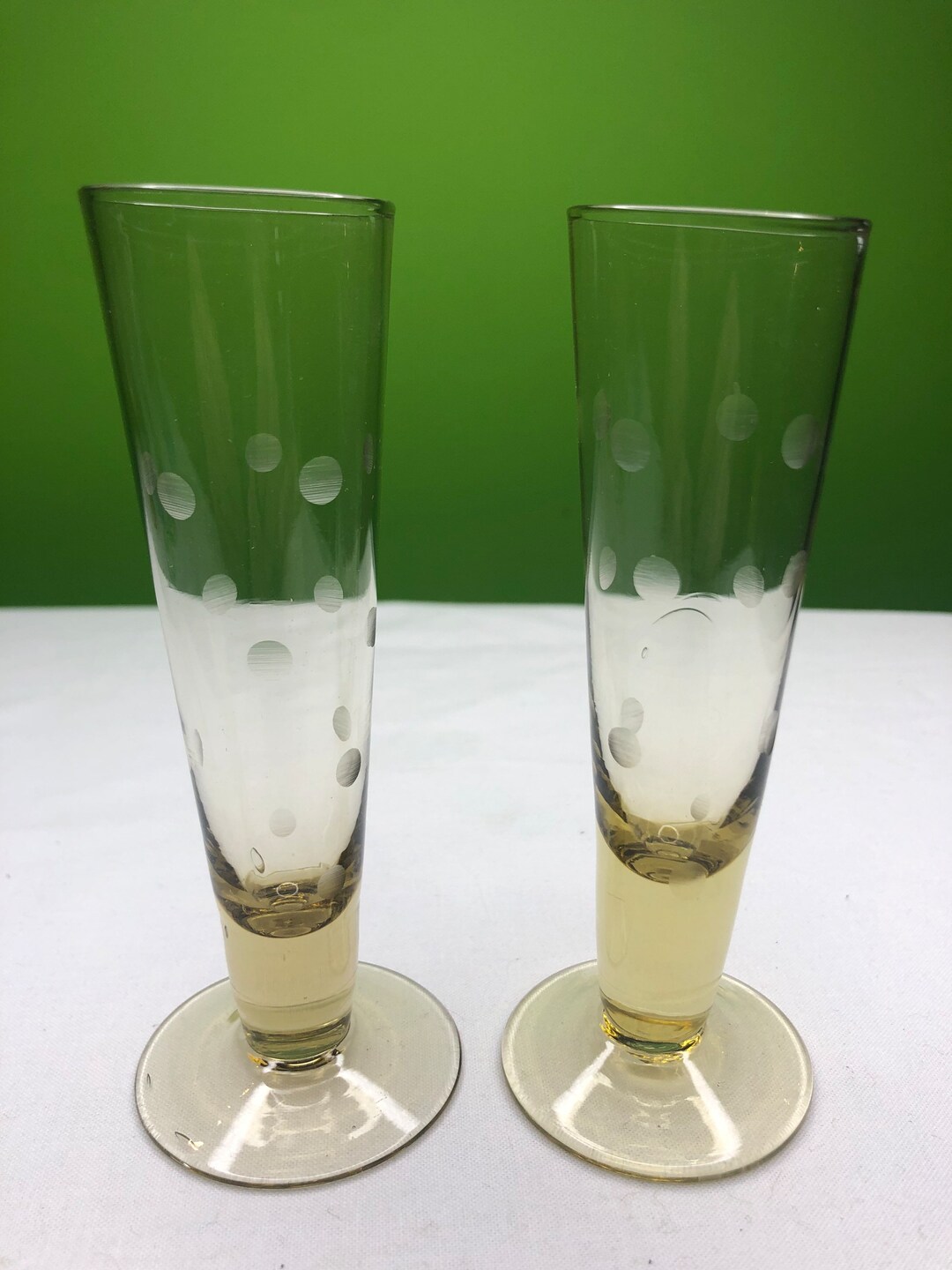 Vintage Color Glass Polka Dot Shot Glass Set of 2 With Gorgeous Dots ...