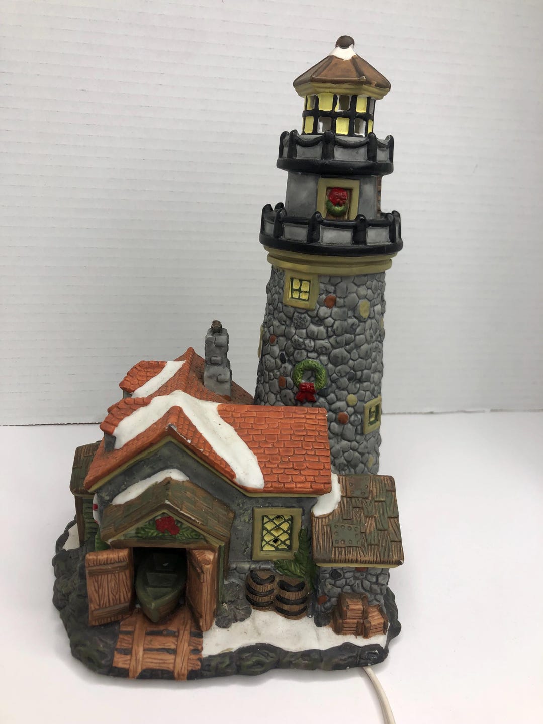 2001 Santa's Workbench Collection Victorian Series Lighted Greystone ...