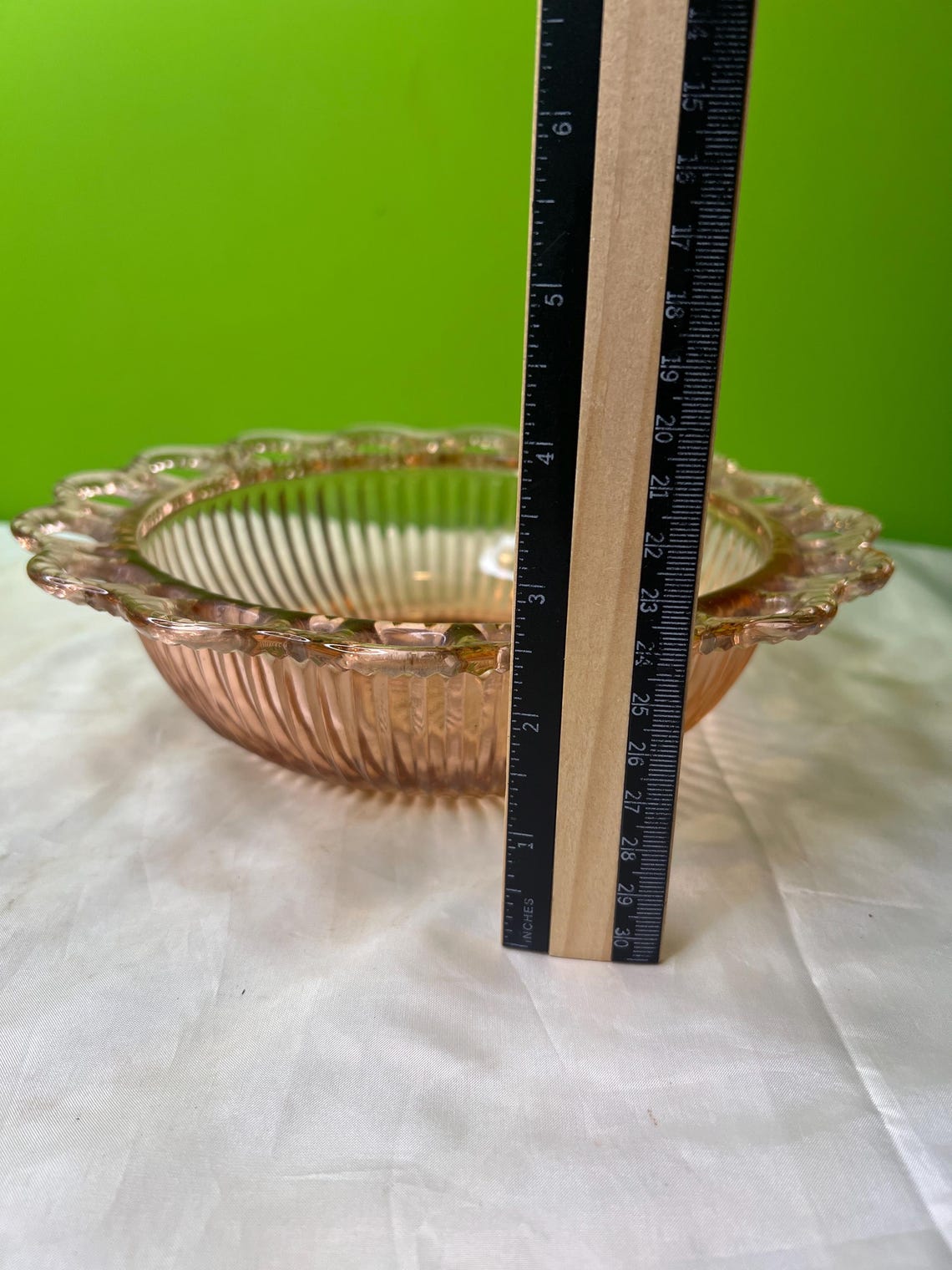 Vintage "old Colony" Pink Anchor Hocking Open Lace Ribbed Glass Bowl - Etsy