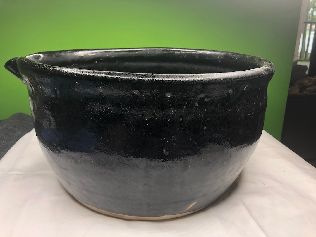 Vintage Stoneware Ceramic Pottery Bread Bowl Very Large With Classic ...
