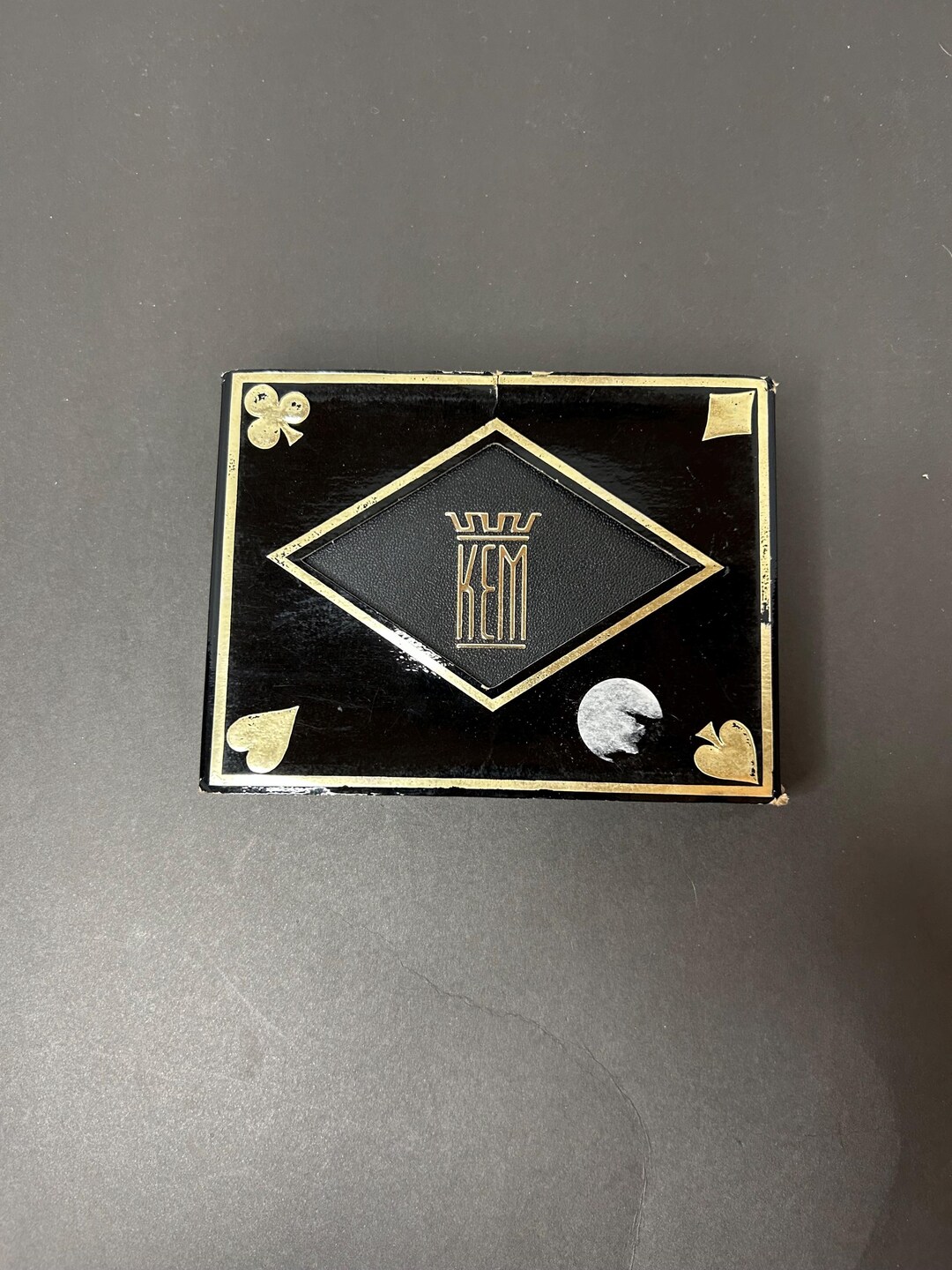 Vintage KEM Plastic Playing Card Standard Deck in Black Case - Etsy