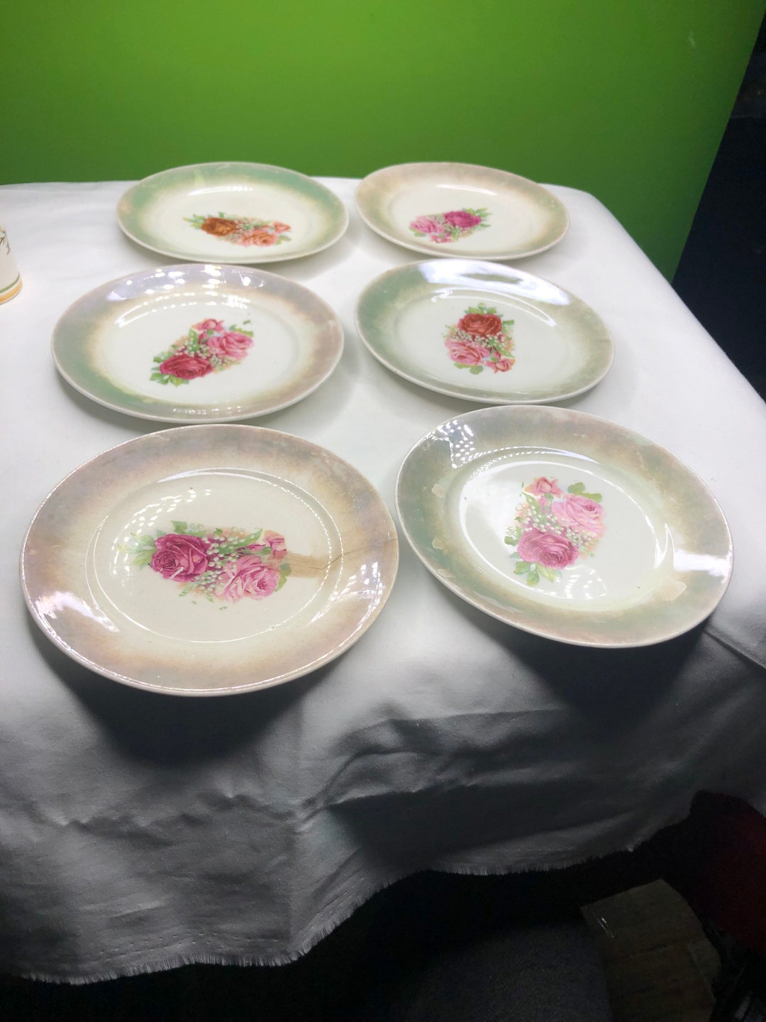Vintage Lusterware Porcelain China Plates With Gorgeous Coloring and ...