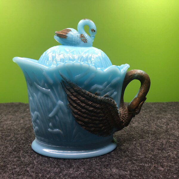 Antique Blue Glass Pitcher - Etsy