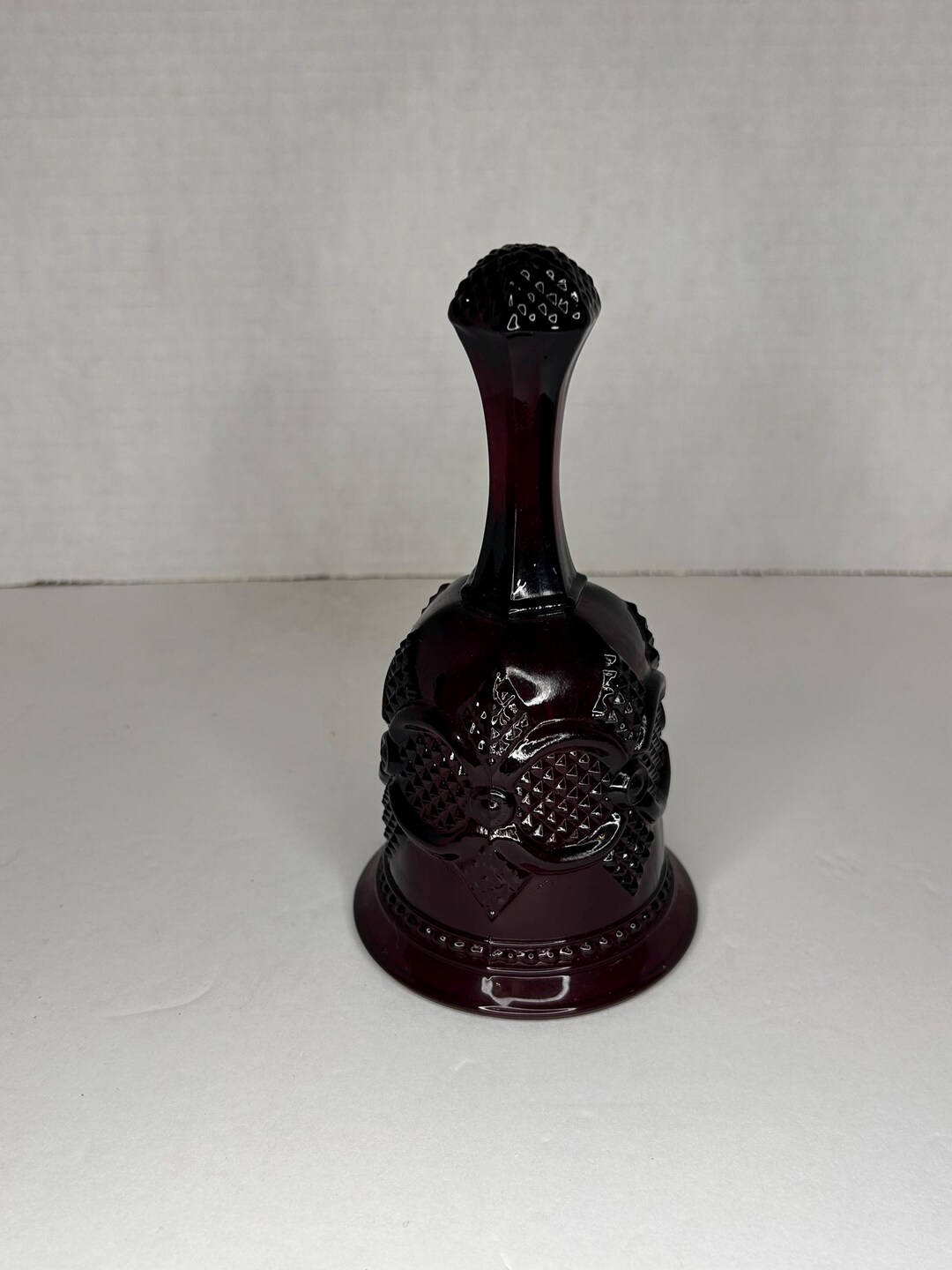 Vintage Avon Cape Code Ruby Red Thick Pressed Glass Bell With Chime - Etsy
