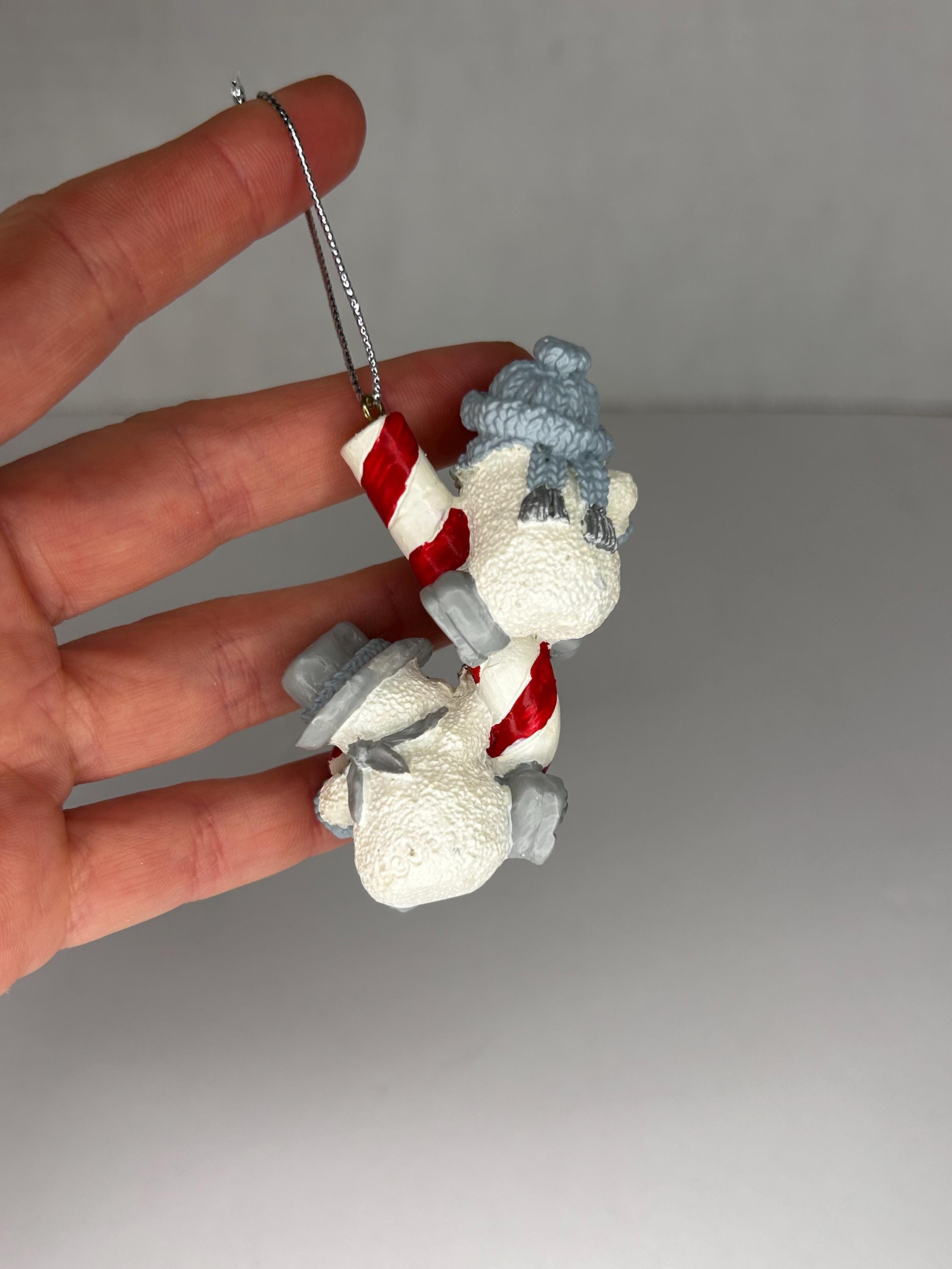 Vintage Encore Snow Buddies Two Melty Snowman on a Candy Cane Ornament ...