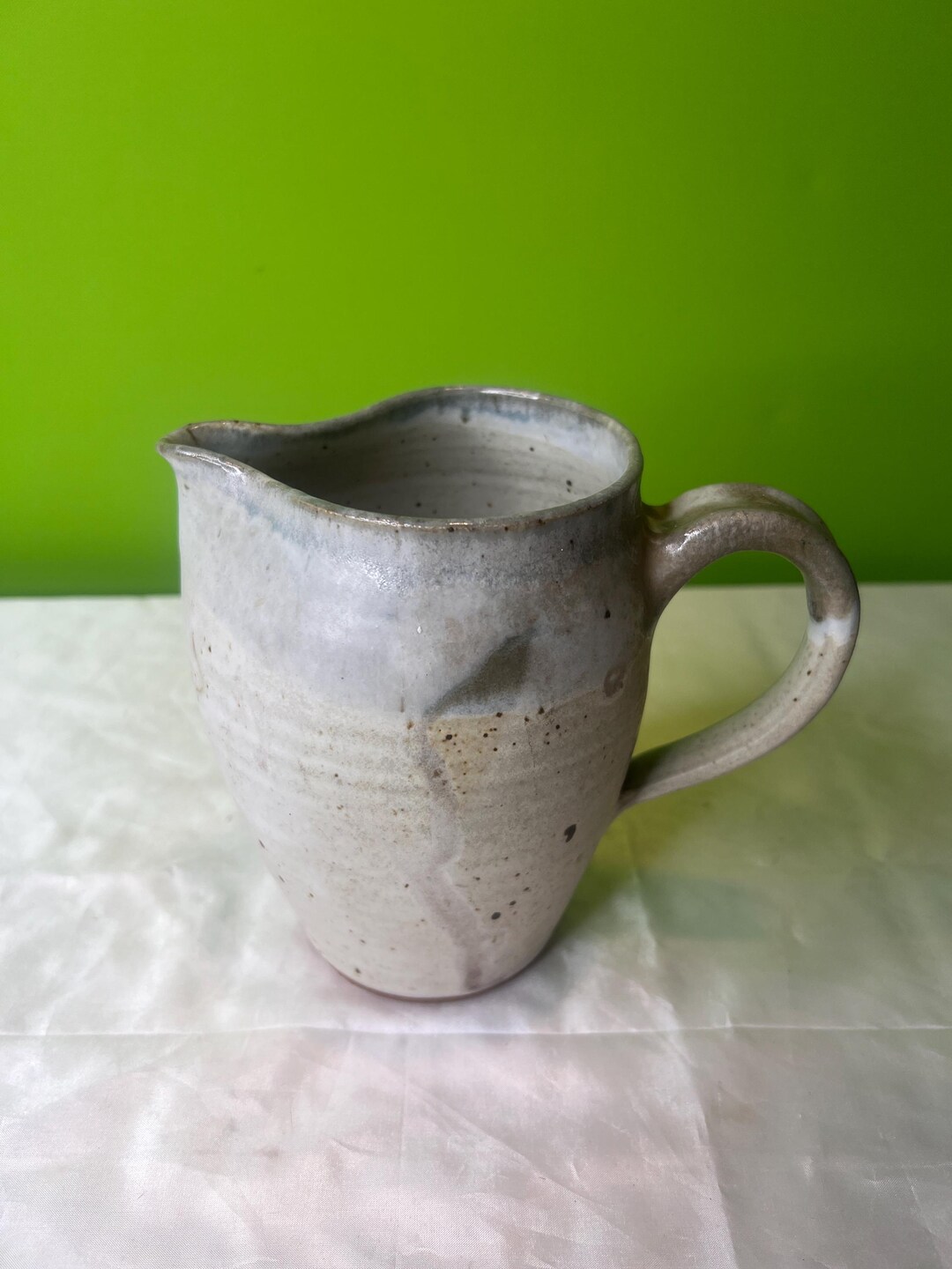 Vintage Studio Art Grey Glazed Ceramic Pottery Pitcher With Pinched ...