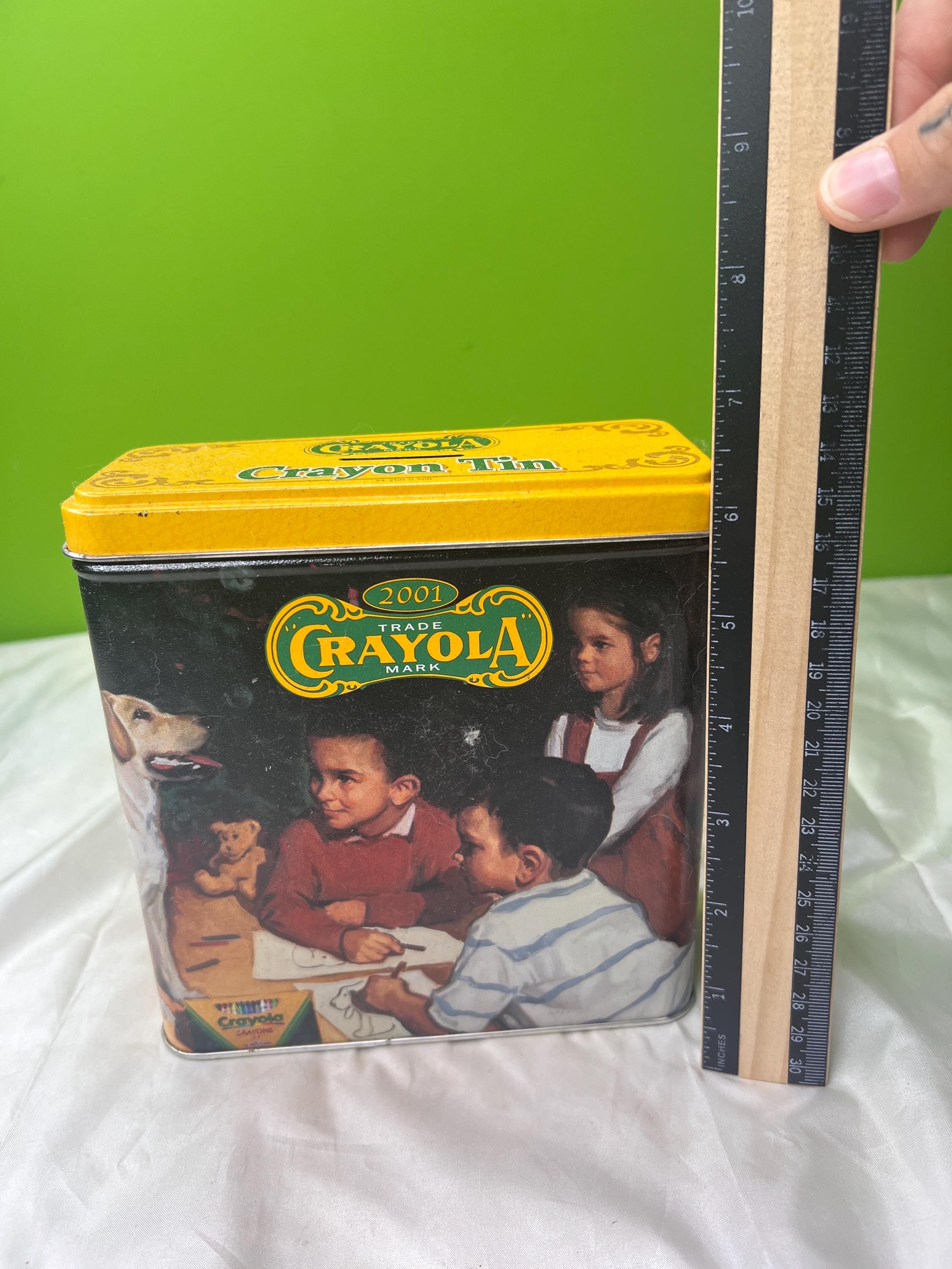 Vintage Crayola Crayon Tin Bank, Coin Slot on Top, Collectable 2001 Tin ...
