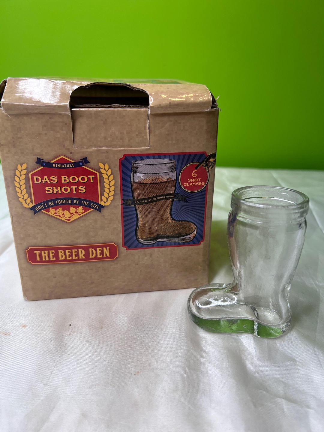 Vintage in Original Box Set of 6 Boot Shot Glass, Clear Glass Boot, the ...