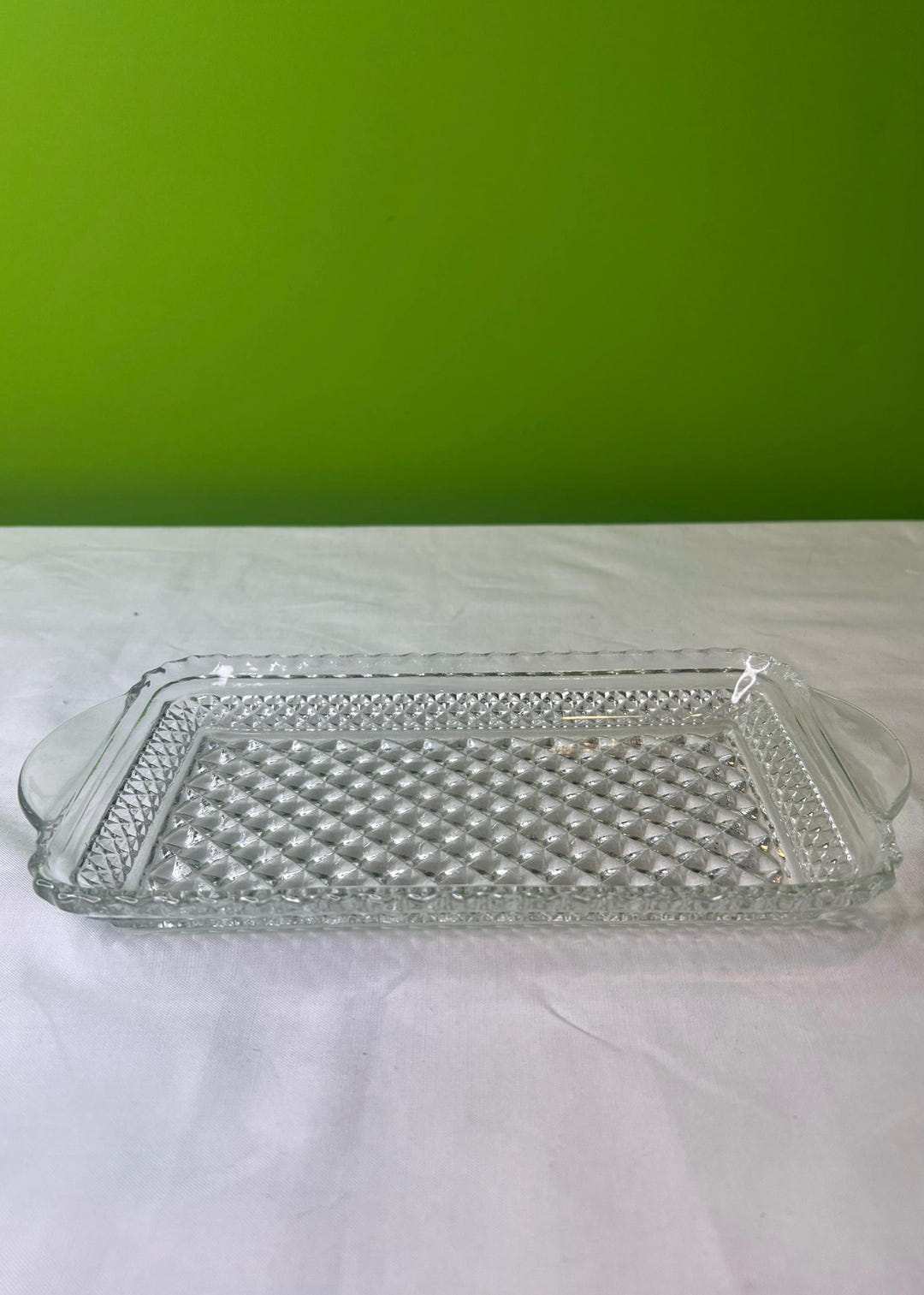 Vintage Anchor Hocking Wexford Clear Glass Rectangular Tray 9 3/4 ...