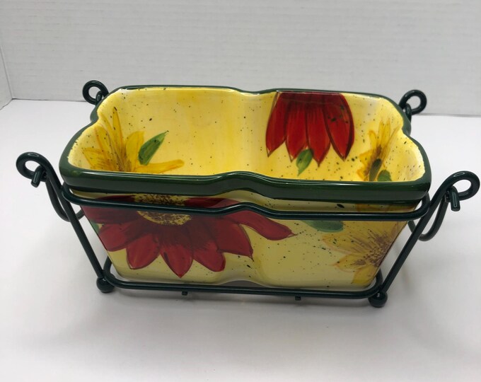 Temptations Presentable Ovenware by Tara Sunflowers Casserole Serving ...