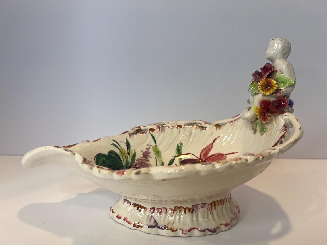 Vintage Italian Hand Painted Flower Art Pottery-made in Italy ...