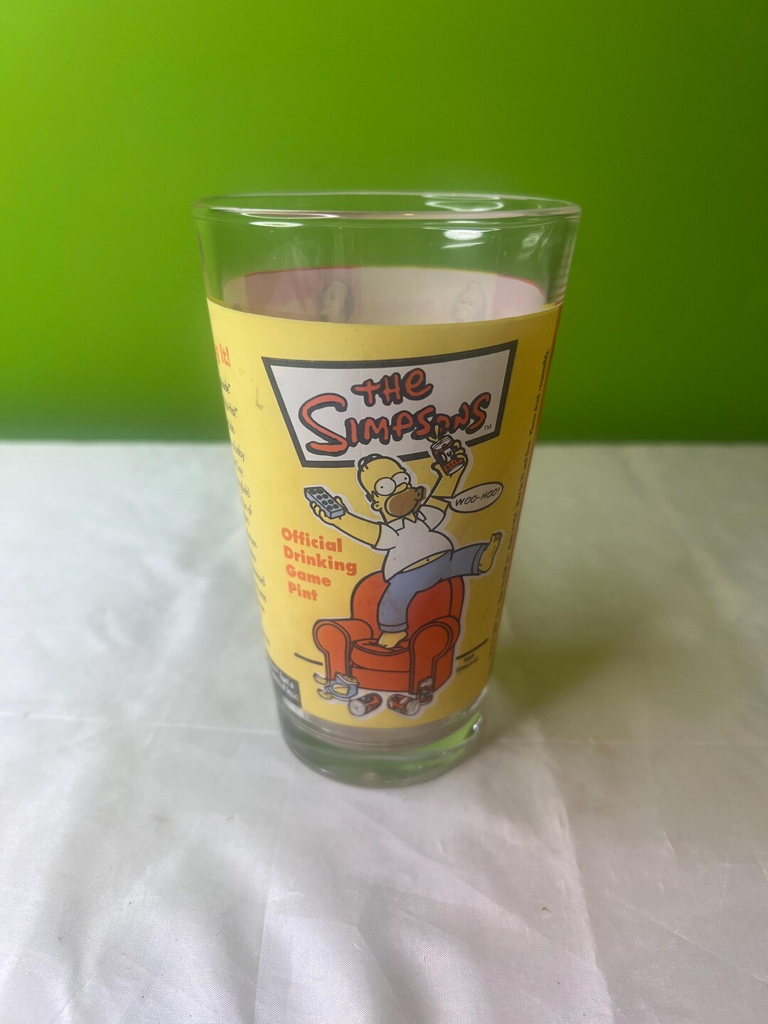 Vintage “the Simpsons” Official Drinking Game Pint Glass - Etsy