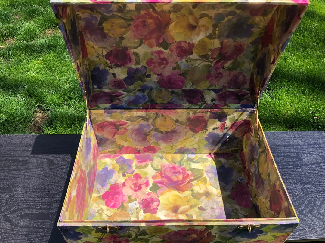 Vintage Decoupage Design Storage Chest Super Colorful - Etsy