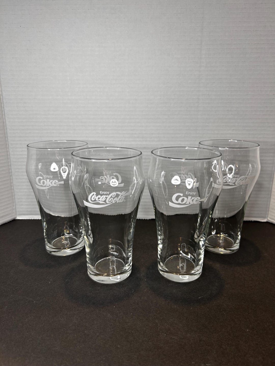 Vintage Set of 4 Sturdy Glass Enjoy Coca-cola Classic Drinking Cups - Etsy