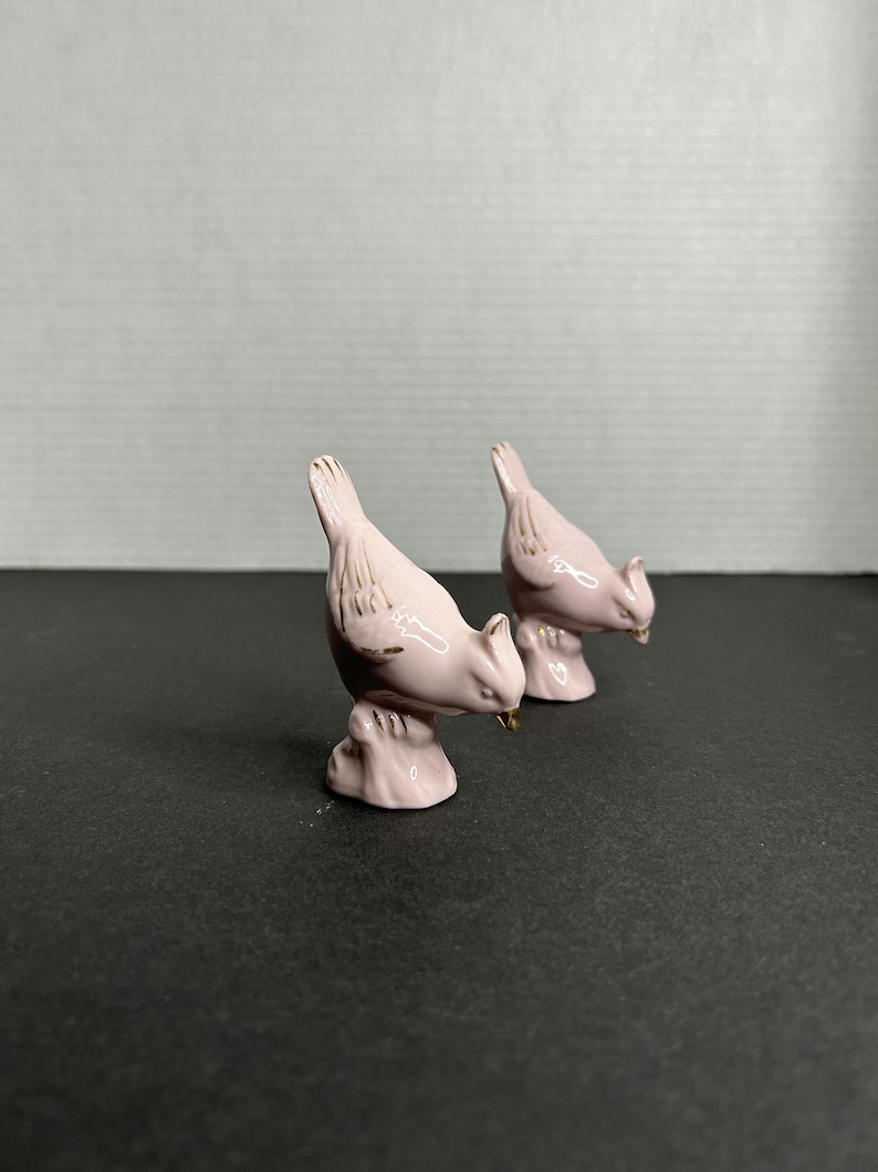 Vintage Pastel Pink Porcelain Bird Figurine - Etsy