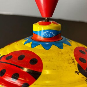 Vintage LBZ Ladybug Tin Spinning Top Toy - Etsy
