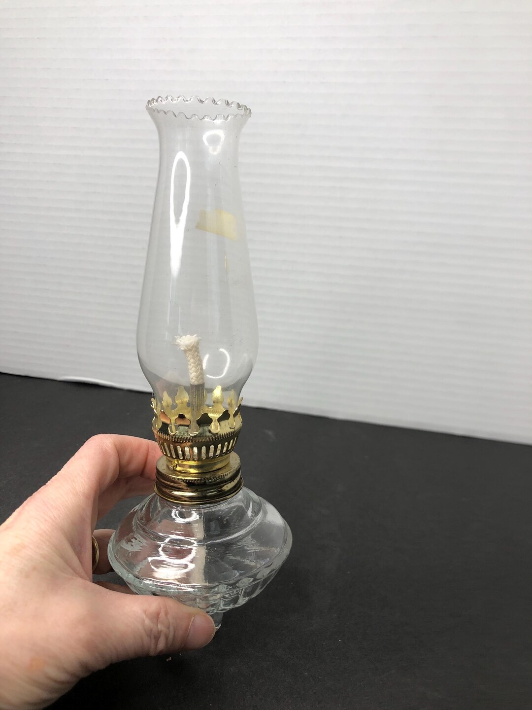 Vintage Peg Clear Glass Oil Lamp New Condition - Etsy