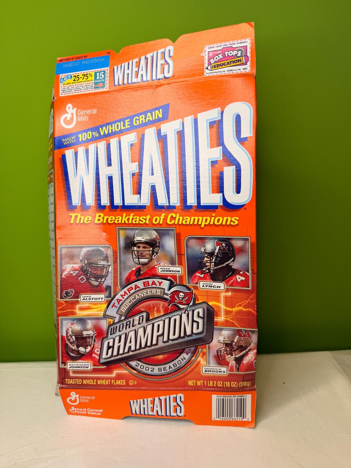 Vintabe 2002 Wheaties Empty Cereal Box Featuring the Tampa Bay ...