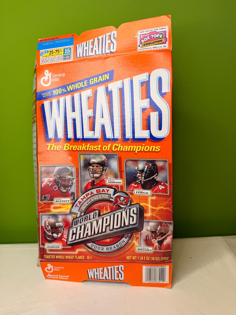 Vintabe 2002 Wheaties Empty Cereal Box Featuring the Tampa Bay ...