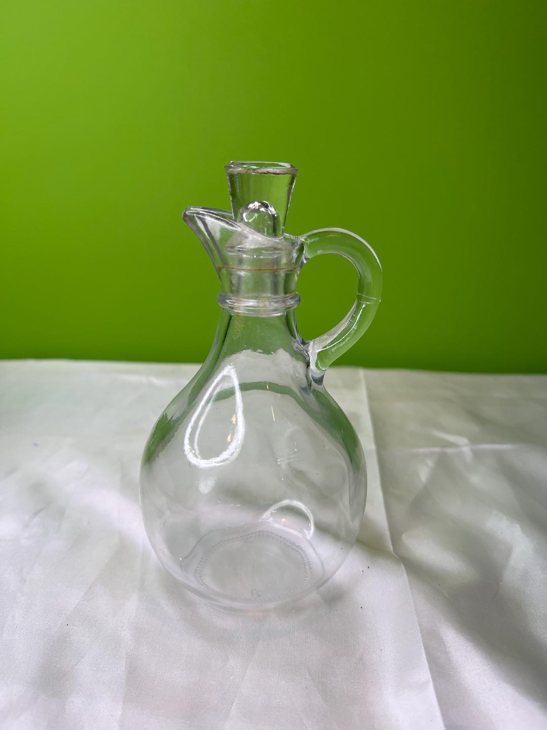 Vintage Anchor Hocking Clear Glass Oil Cruet Pitcher With Stopper - Etsy