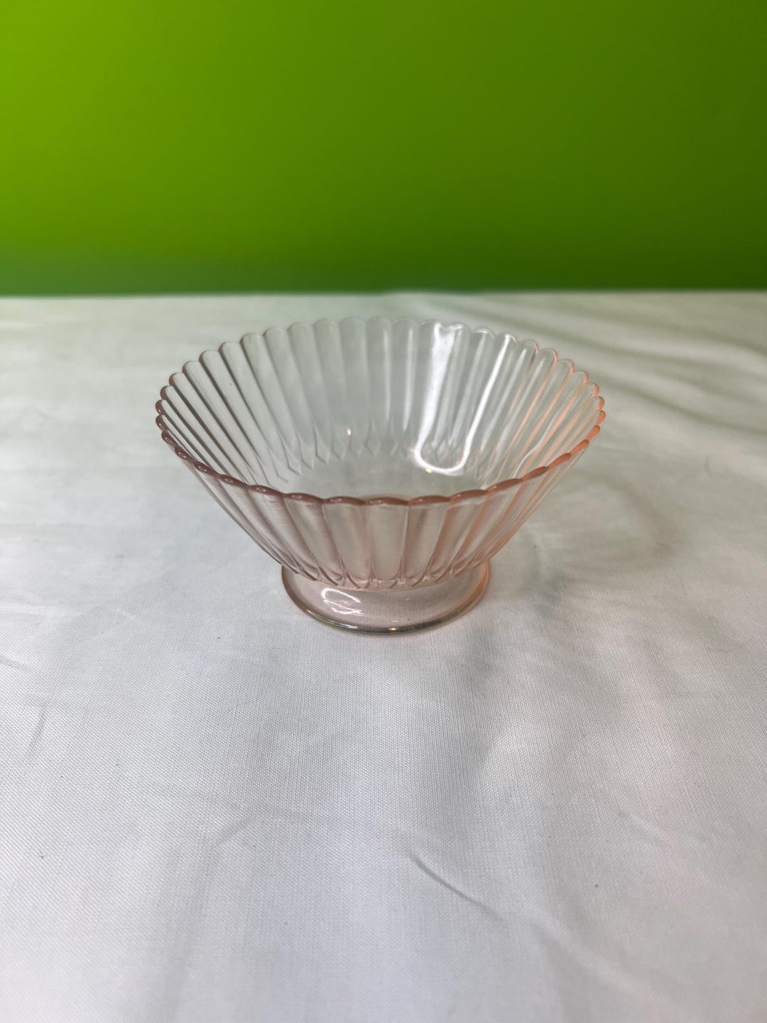 Vintage Macbeth Evans Petalware Pink Pressed Glass Small Fruit/dessert ...