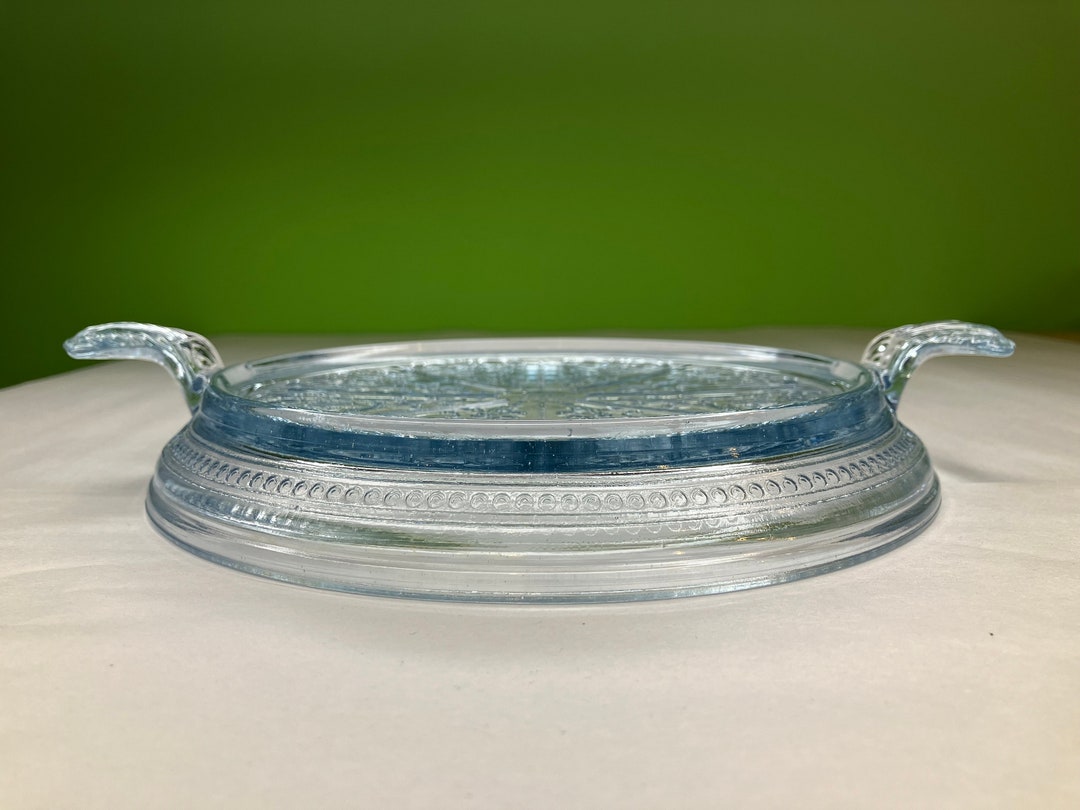 Vintage Fire King Sapphire Blue Glass Table Sever Phibe Pattern With ...
