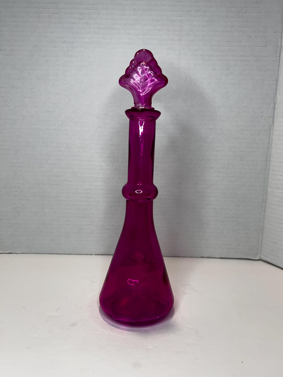 Vintage Hot Magenta Pink Decanter Vase With Stopper Lid - Etsy