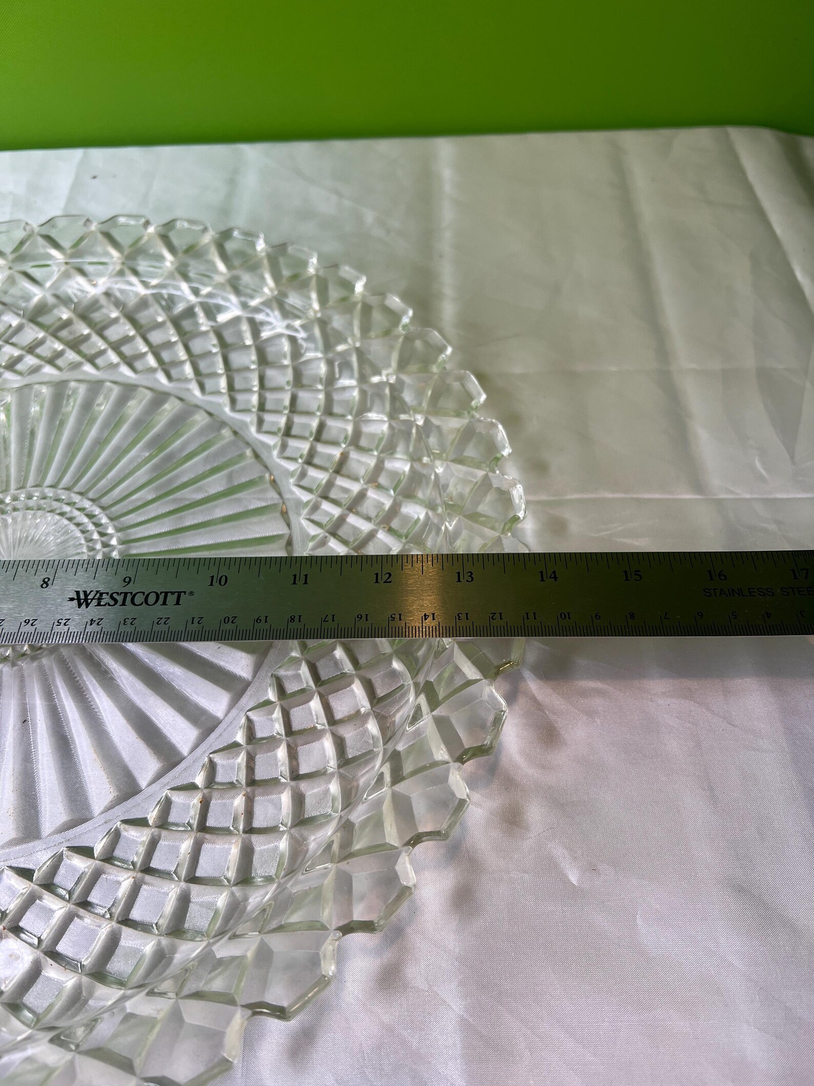 Vintage Anchor Hocking Depression Glass Waterford Crystal Waffle ...