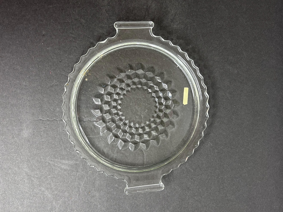 Vintage Ruffle Edge 2 Handle Flat Pressed Glass Clear Depression ...