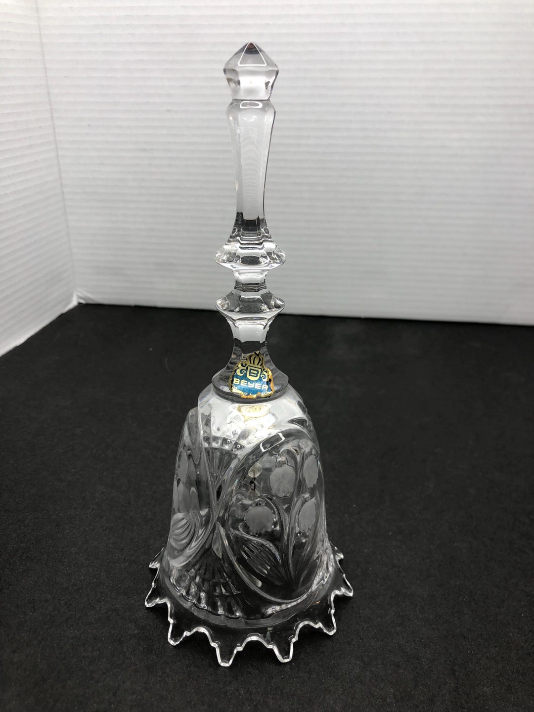 Vintage Heavy Crystal 8-1/2” Bell With Crystal Clapper Lily of the ...