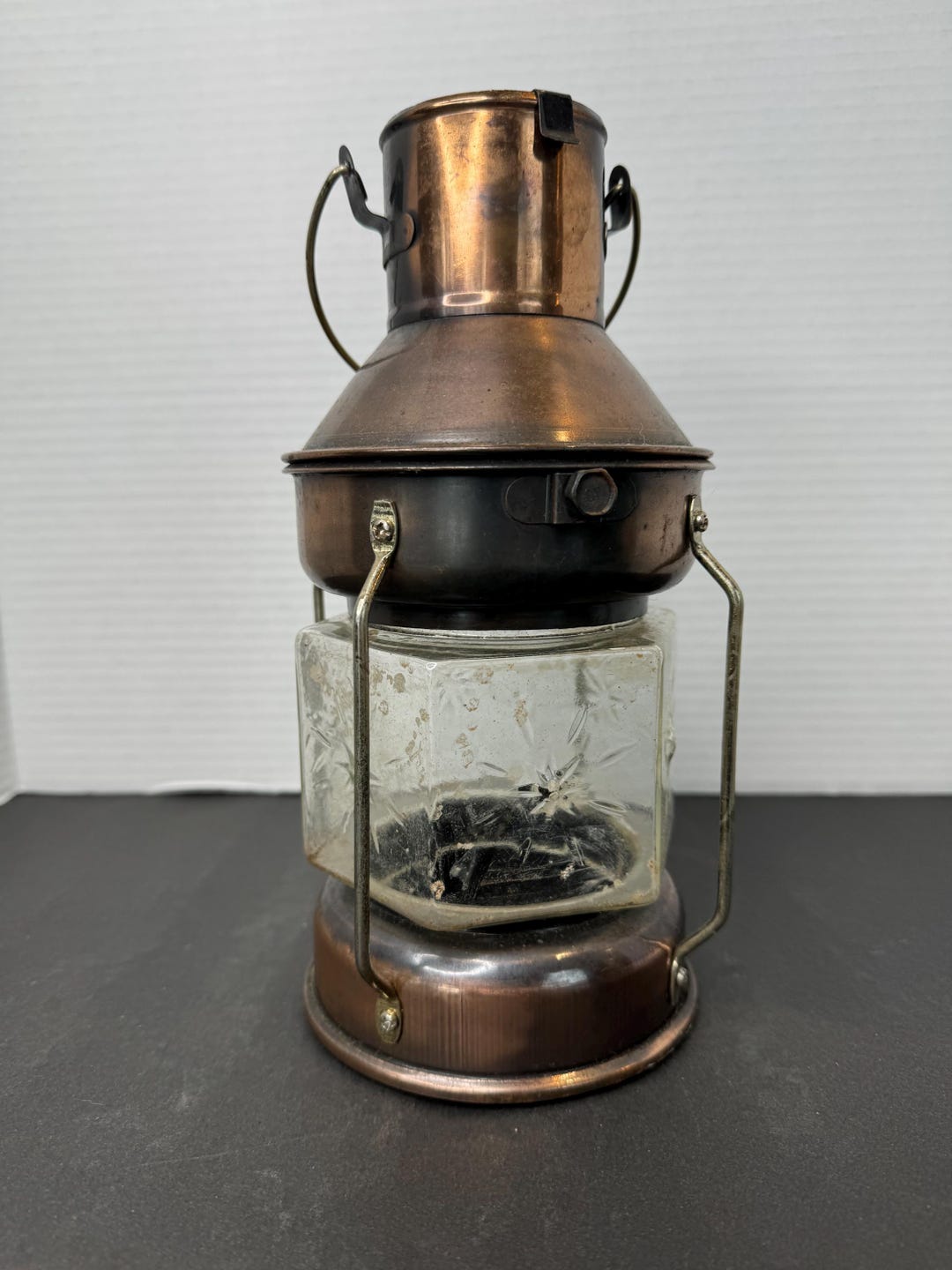 Vintage Copper Lamp With Handle and Clear Glass With Shooting Star ...