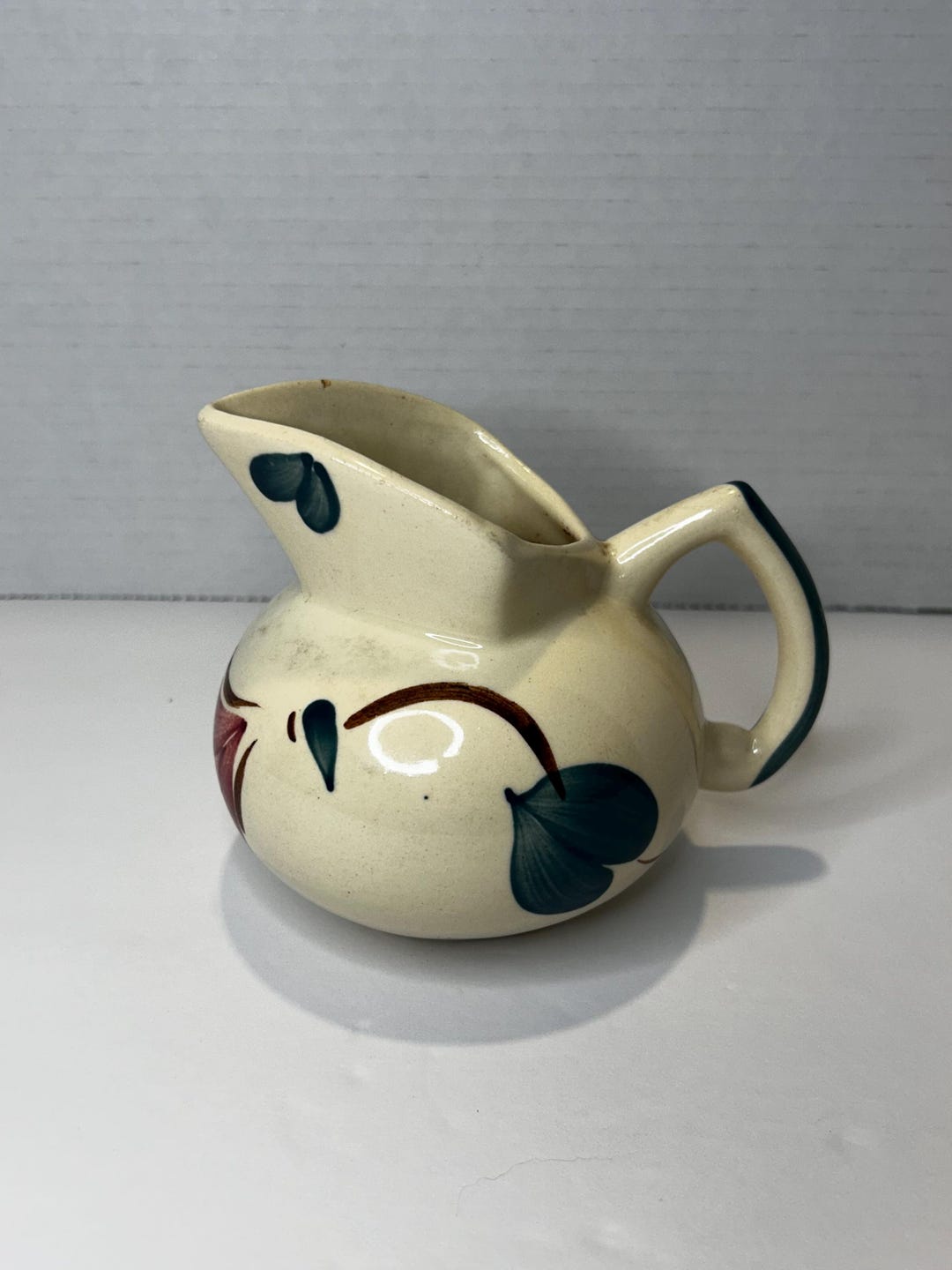 Vintage Purinton Pottery Ivy Leaf and Red Flower Cream Pitcher - Etsy
