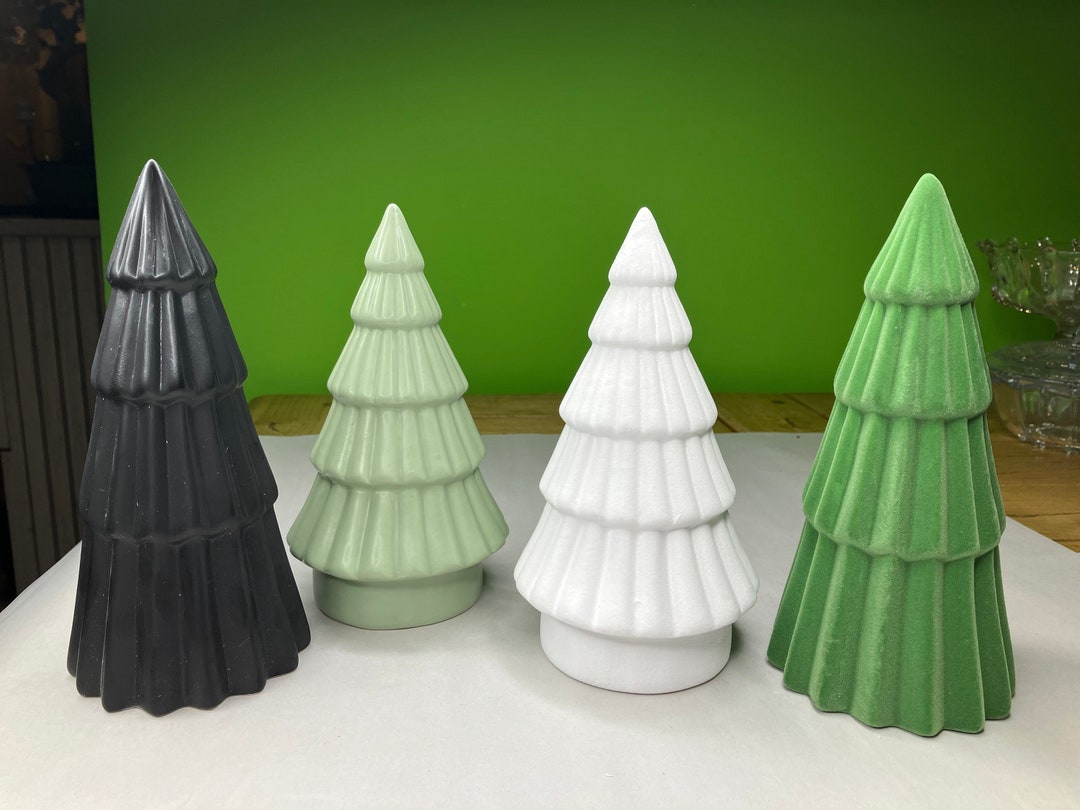 Christmas Tree Decor Collection of 4 Flocking and Ceramic New in ...
