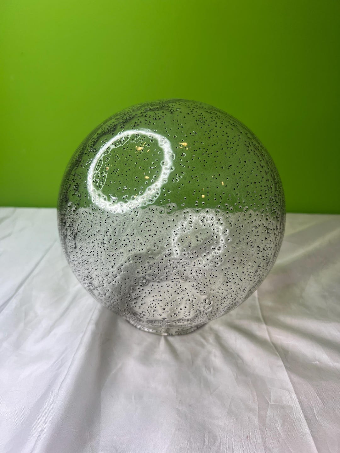 Vintage Round Bubble/sphere Shaped Light/ Lamp Glass Shade With Black ...