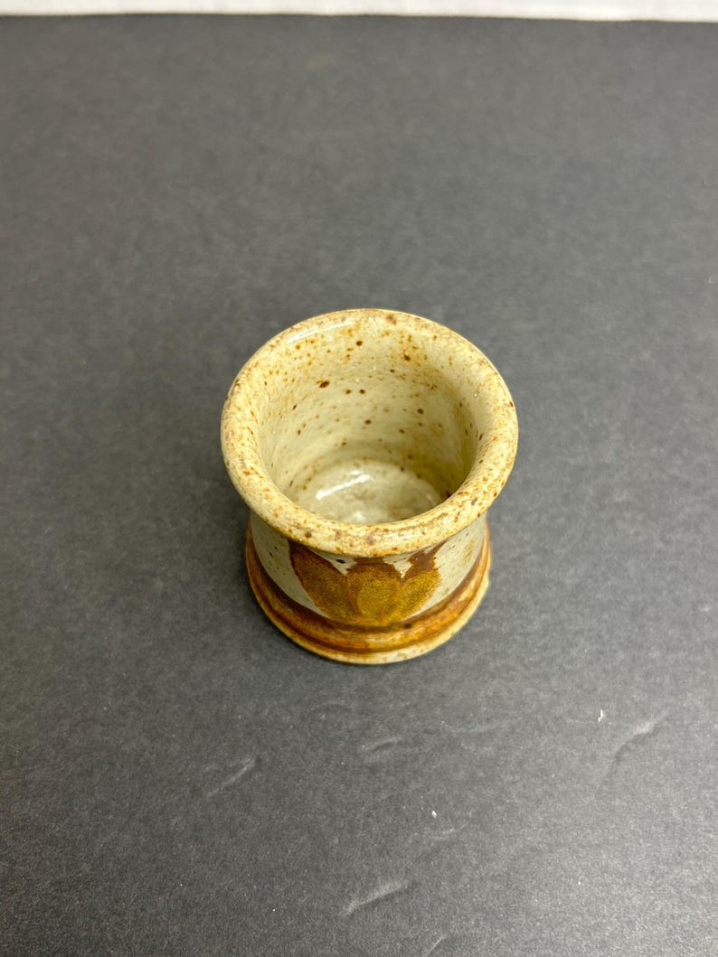 Vintage Reinert Pottery Small Brown Speckle Leaves Toothpick Holder ...