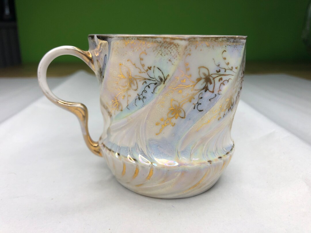 Vintage Fine Porcelain Lusterware Tea Cup With Gorgeous Coloring and ...